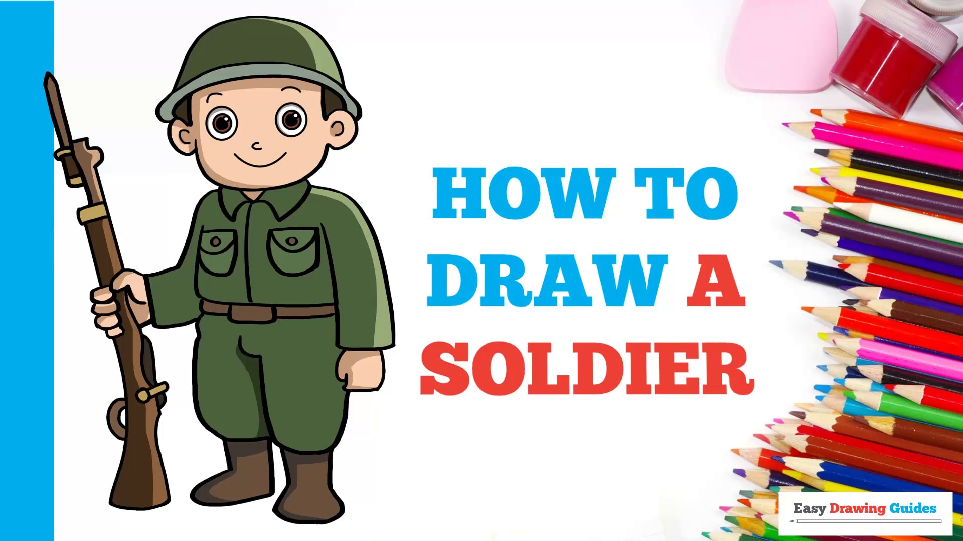 how to draw soldier with gun