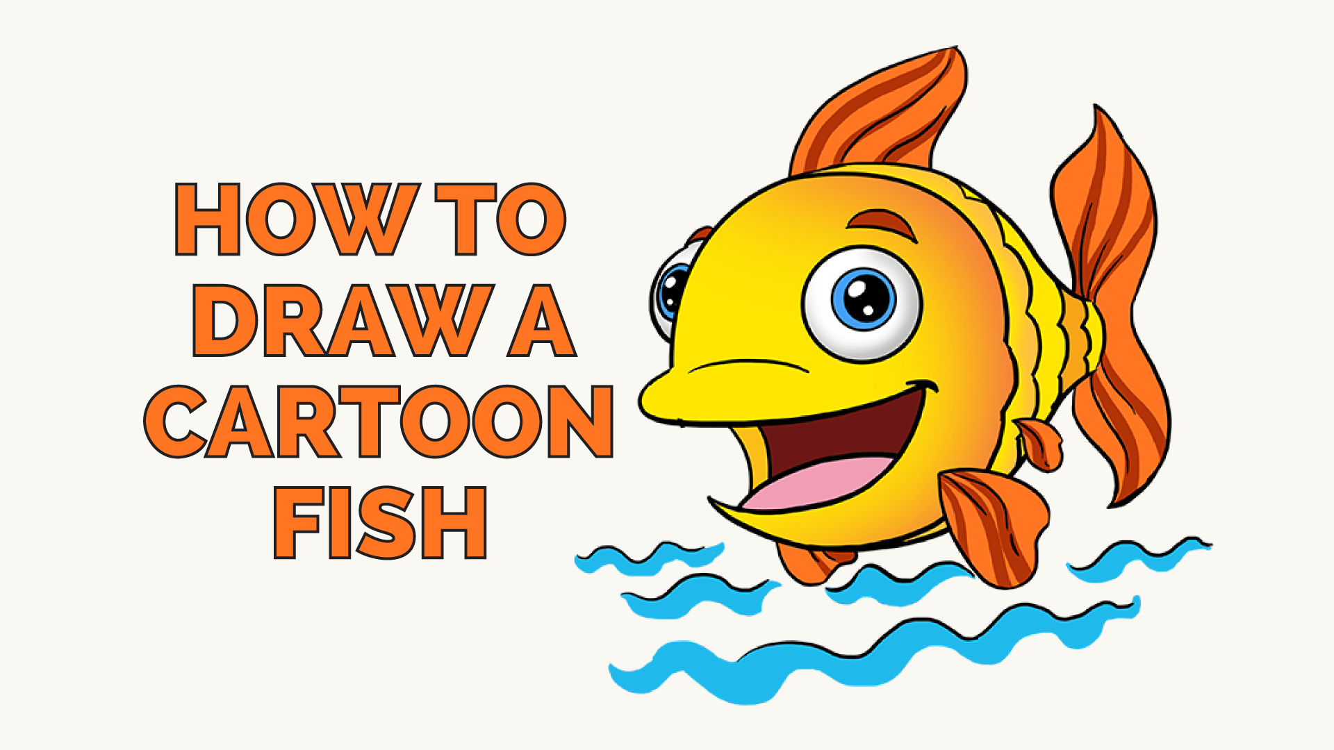 how to draw cartoon fish easy