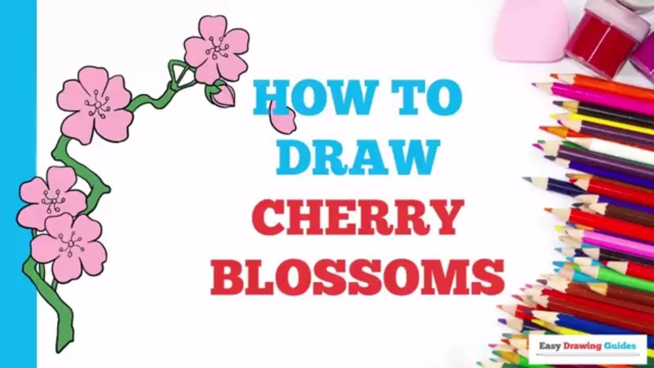 how to draw a japanese blossom tree