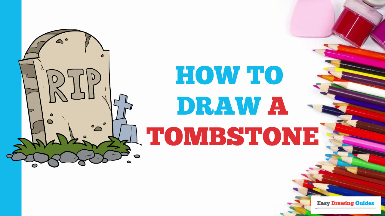 how to draw cartoon tombstone