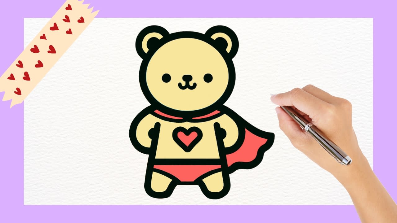 how to draw a little bear