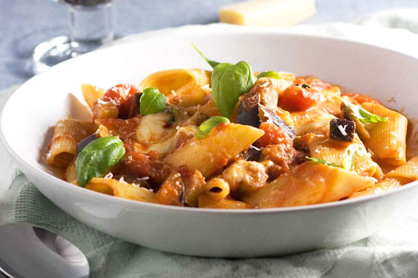how to cook eggplant with pasta