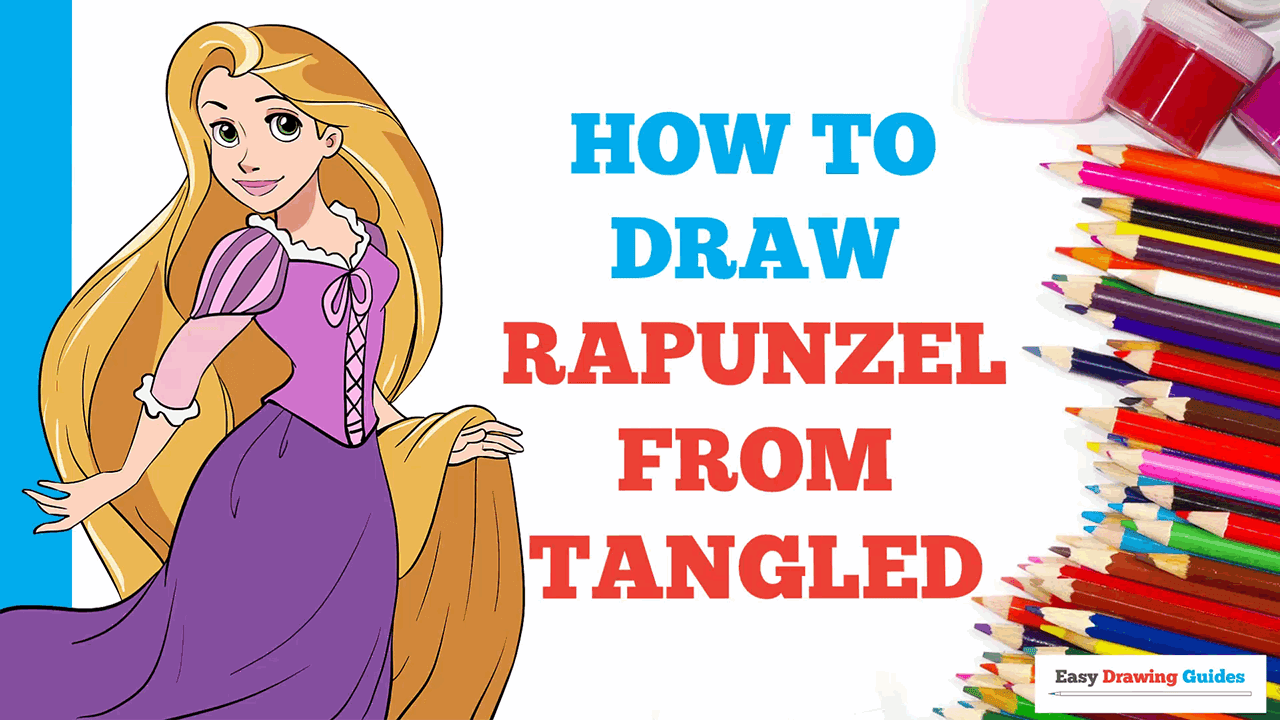 how to draw cartoon rapunzel