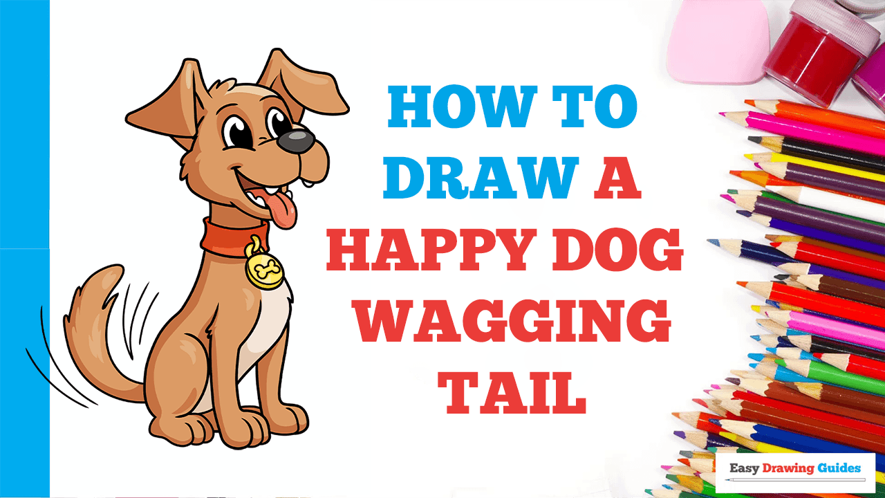 how to draw happy dog