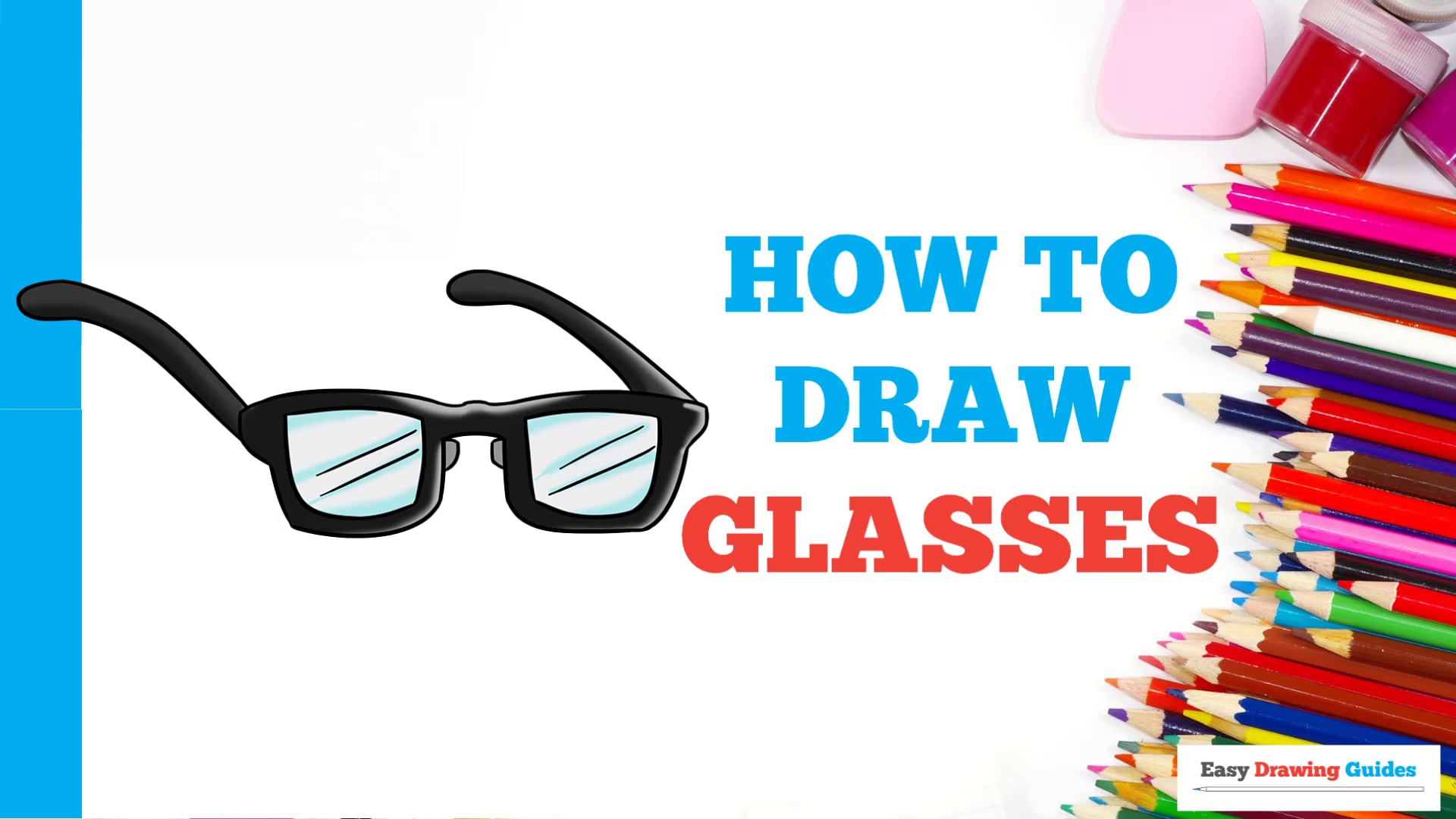 how to draw eyeglasses