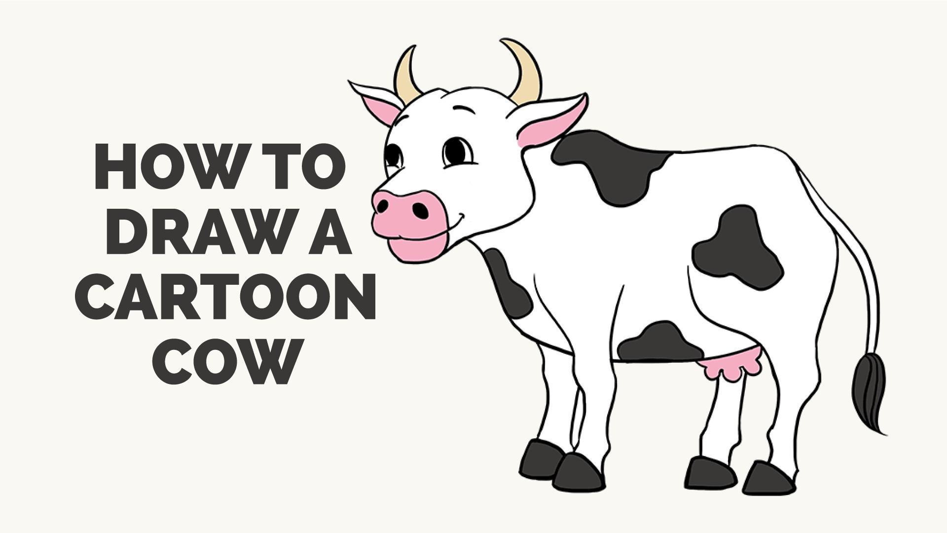 how to draw cartoon cow
