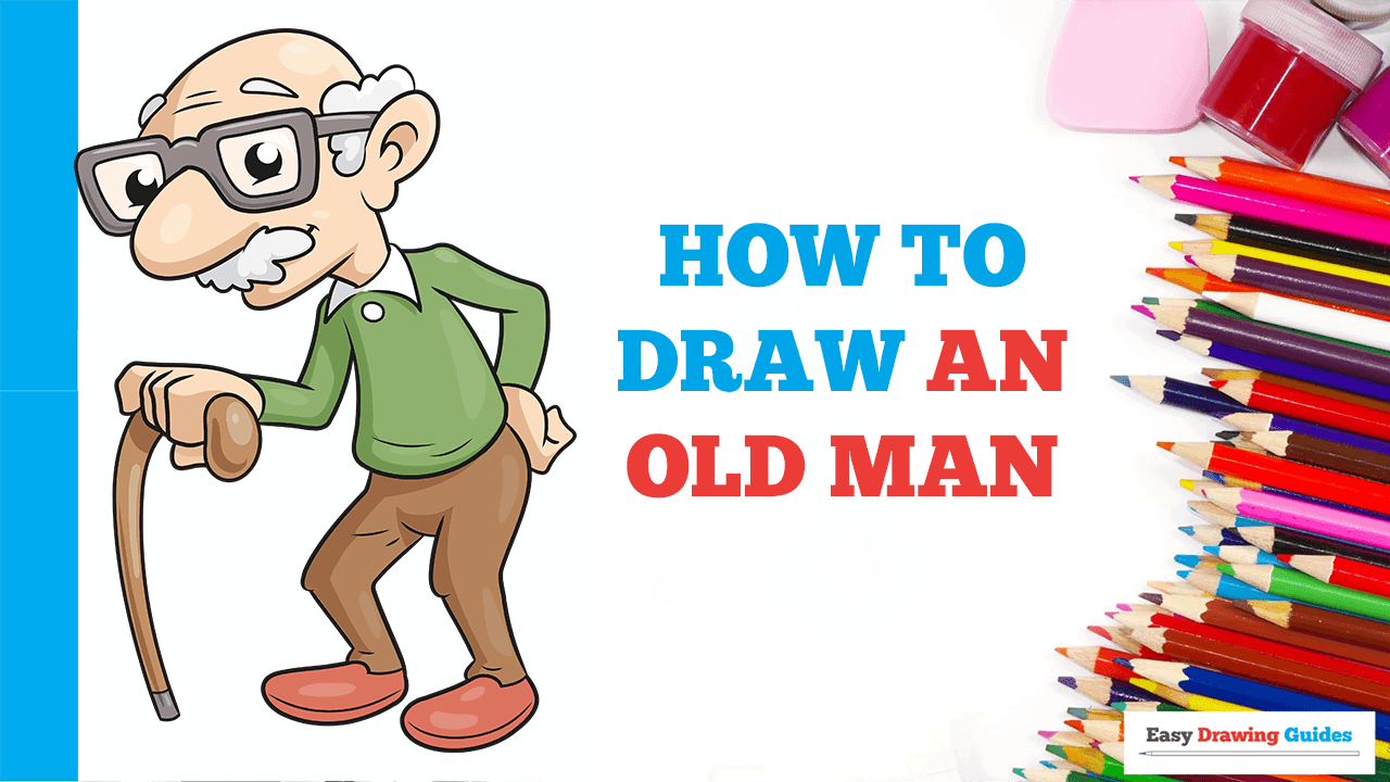 how to draw old man cartoon