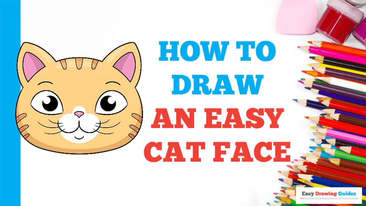 how to draw a cat head step by step easy