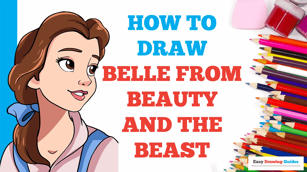 how to draw belles dress step by step