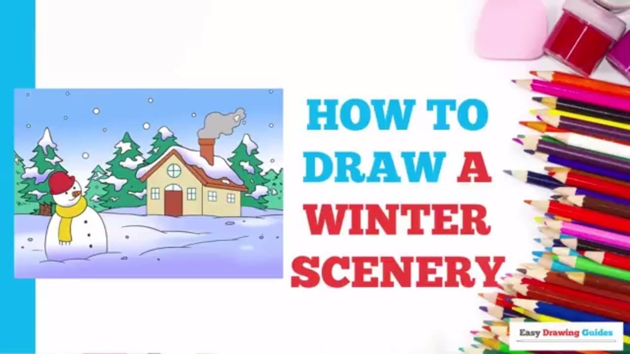how to draw winter scenery