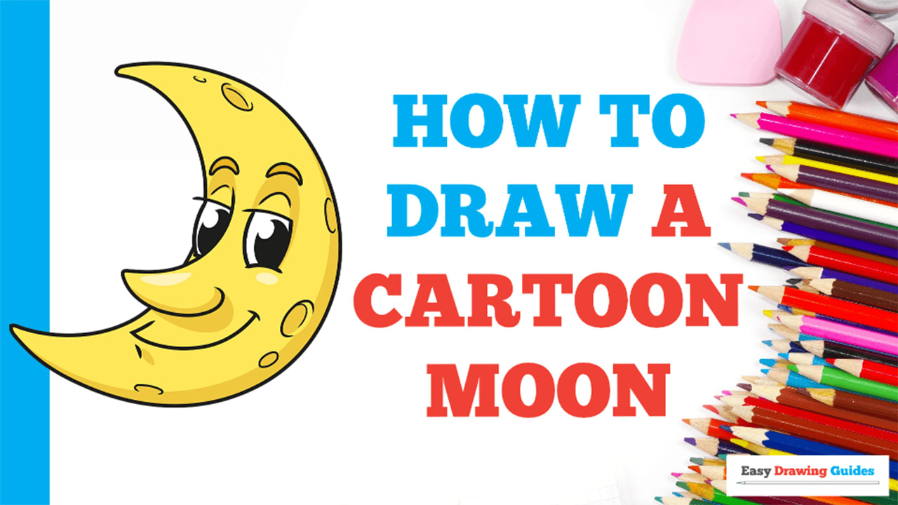 how to draw moon cartoon