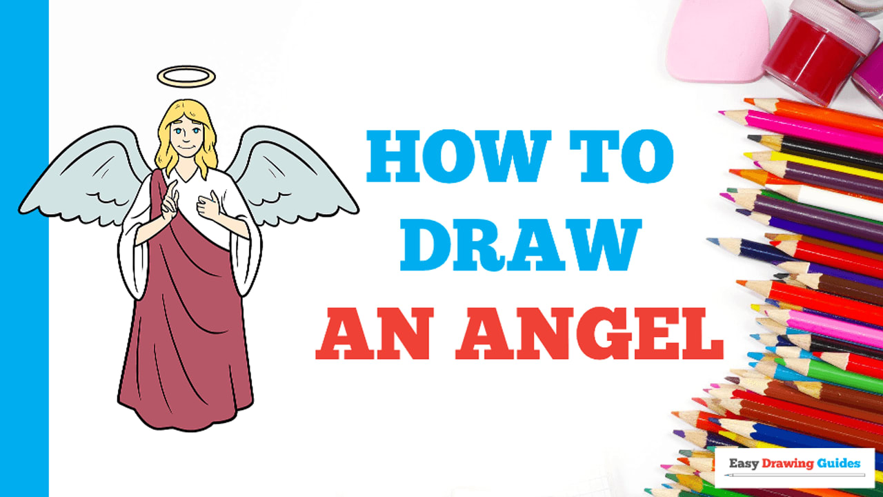 how to draw easy angel