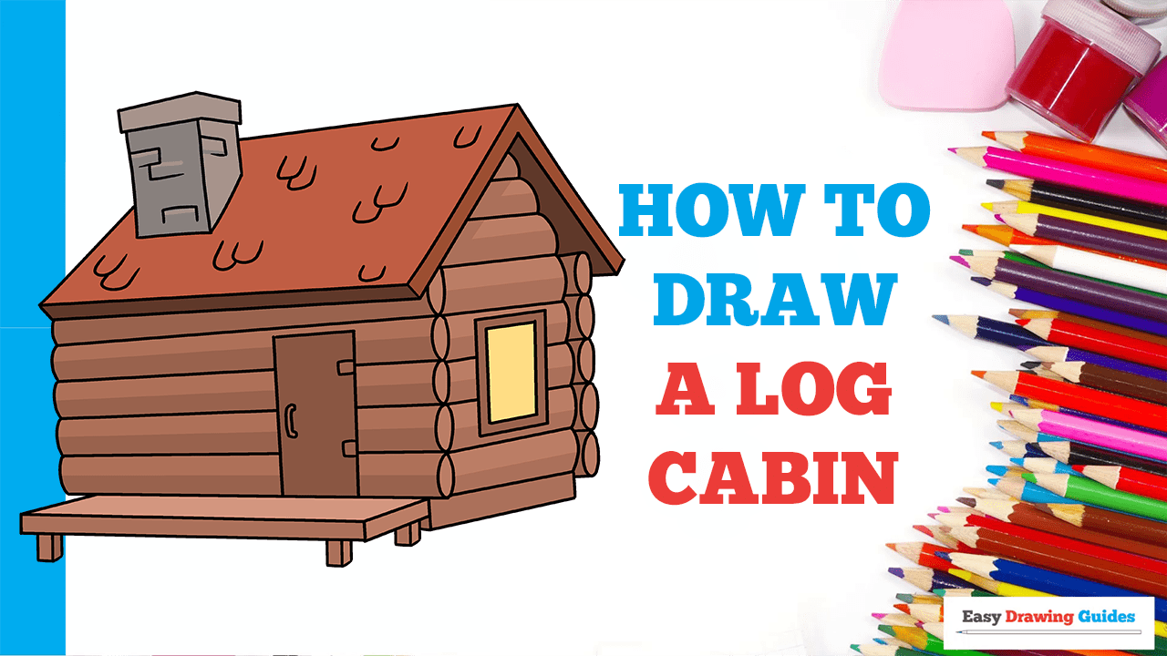 log cabin drawing inside
