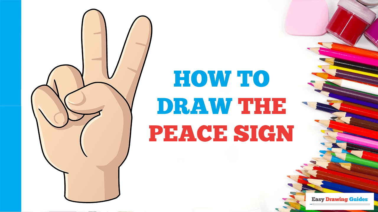how to draw a hand doing a peace sign