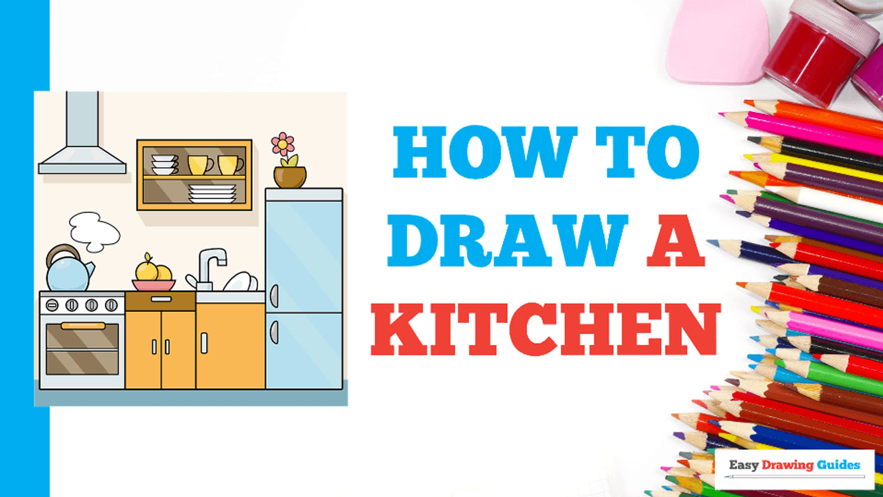 how to draw kitchen room