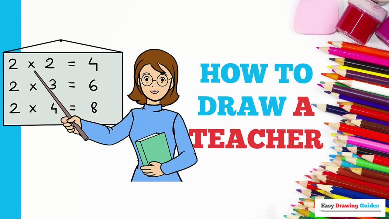 how to draw a girl teacher