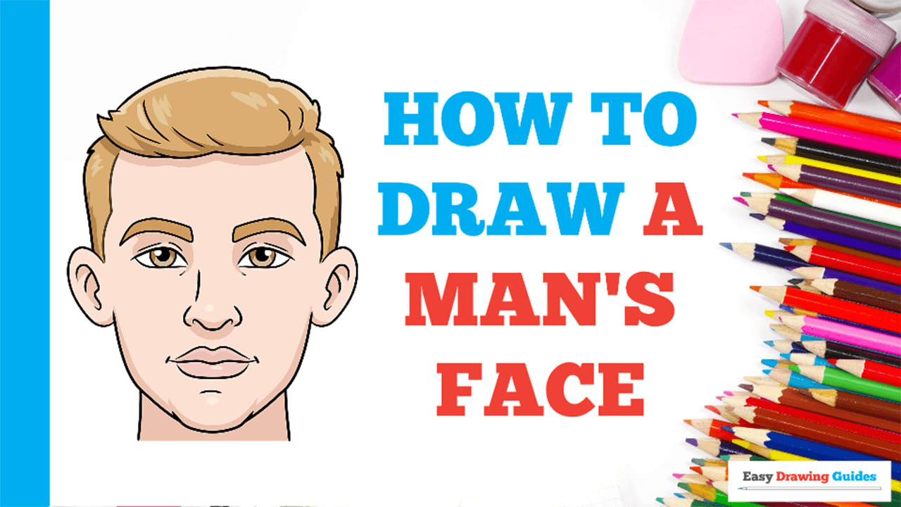 how to draw man face easily