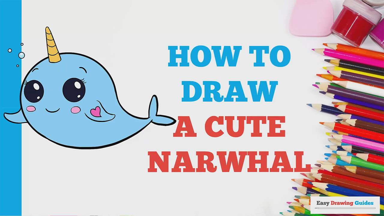 how to draw a narwhal head