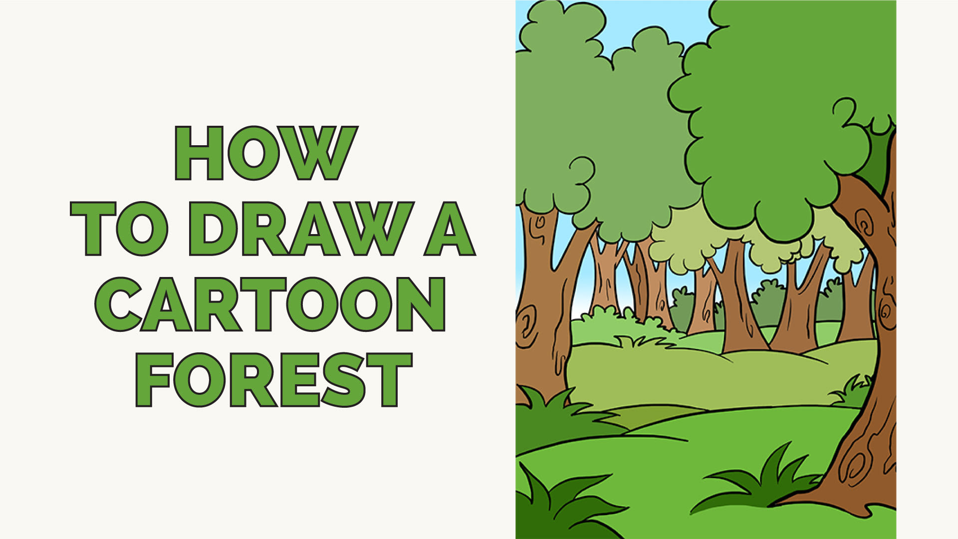 how to draw easy forest