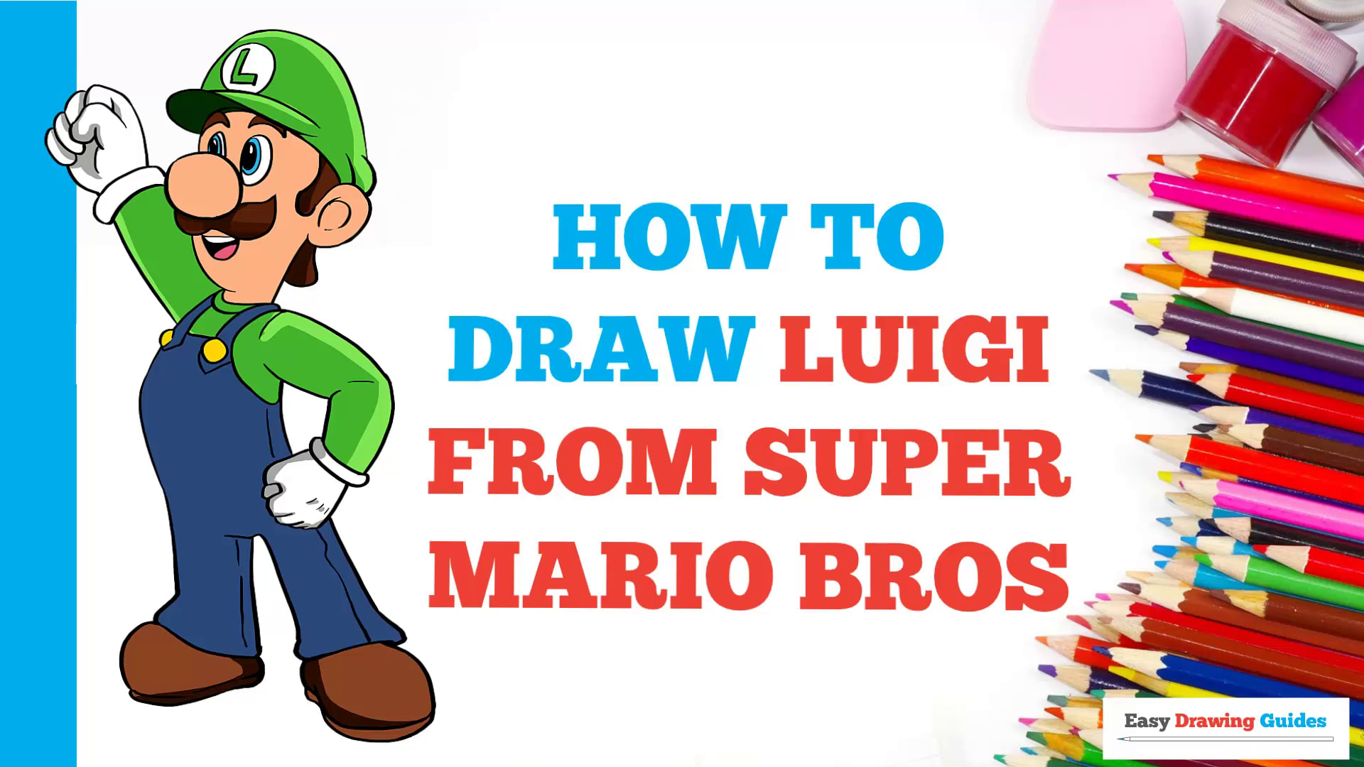 how to draw baby luigi step by step