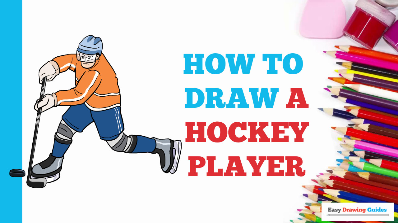 how to draw an ice hockey player step by step