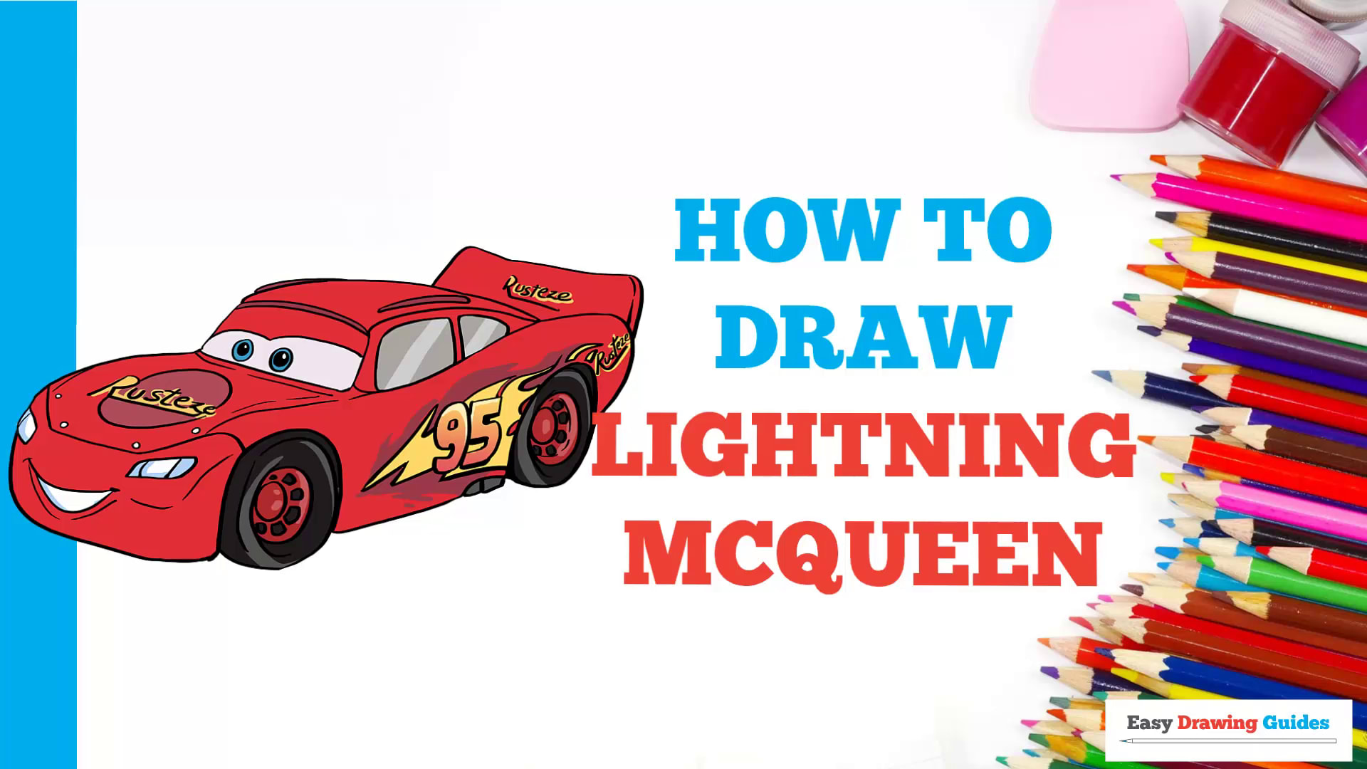 how to draw lightning mcqueen from cars 3