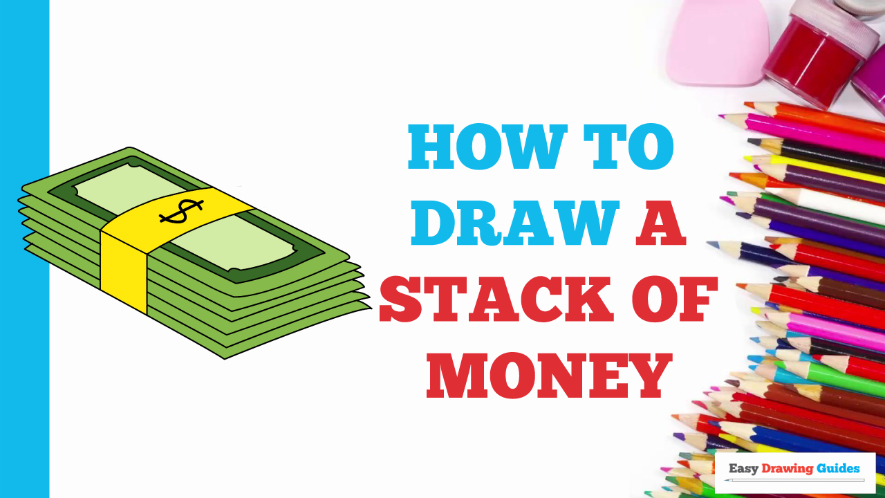 easy to draw money stack