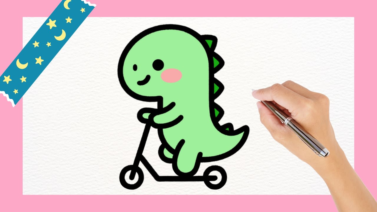 how to draw dinosaurs cute