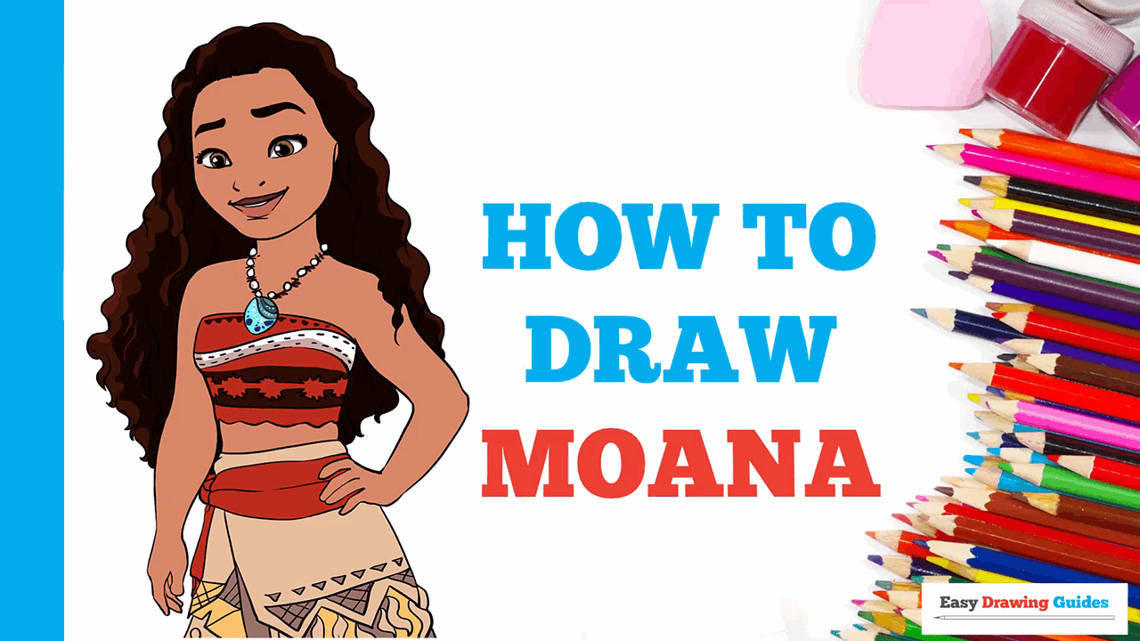 how to draw disney moana step by step