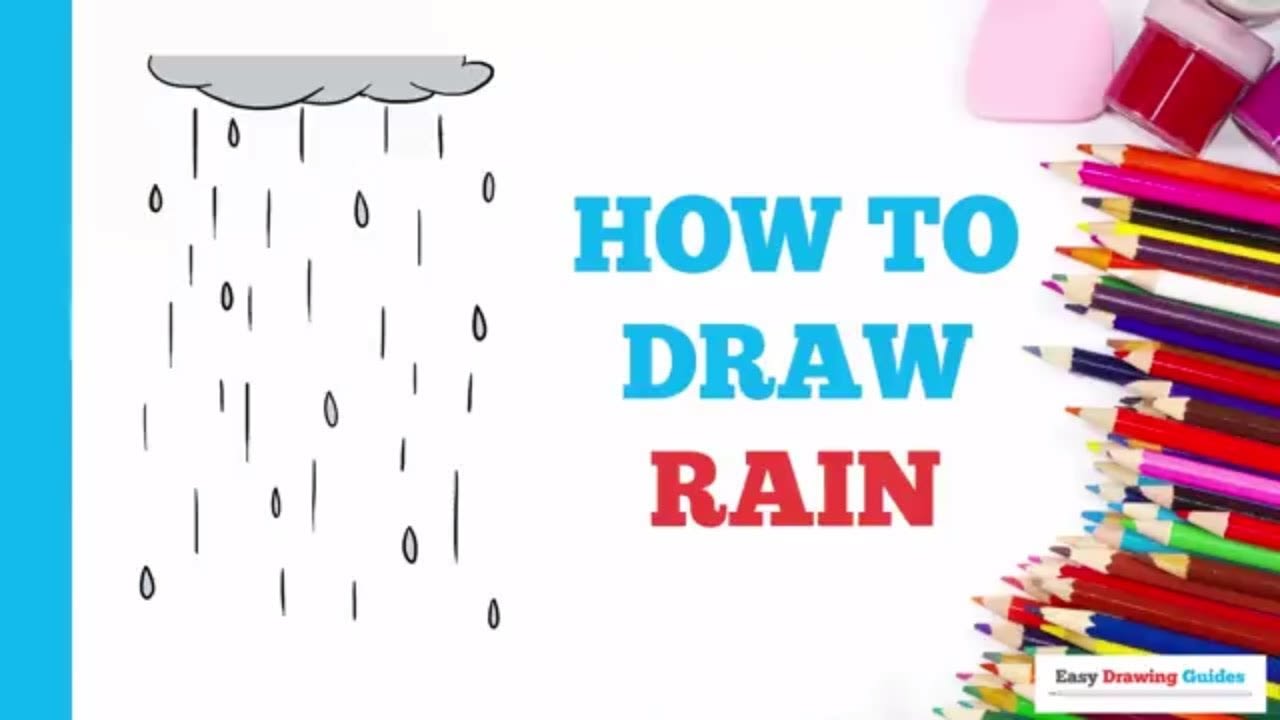 how to draw a rain