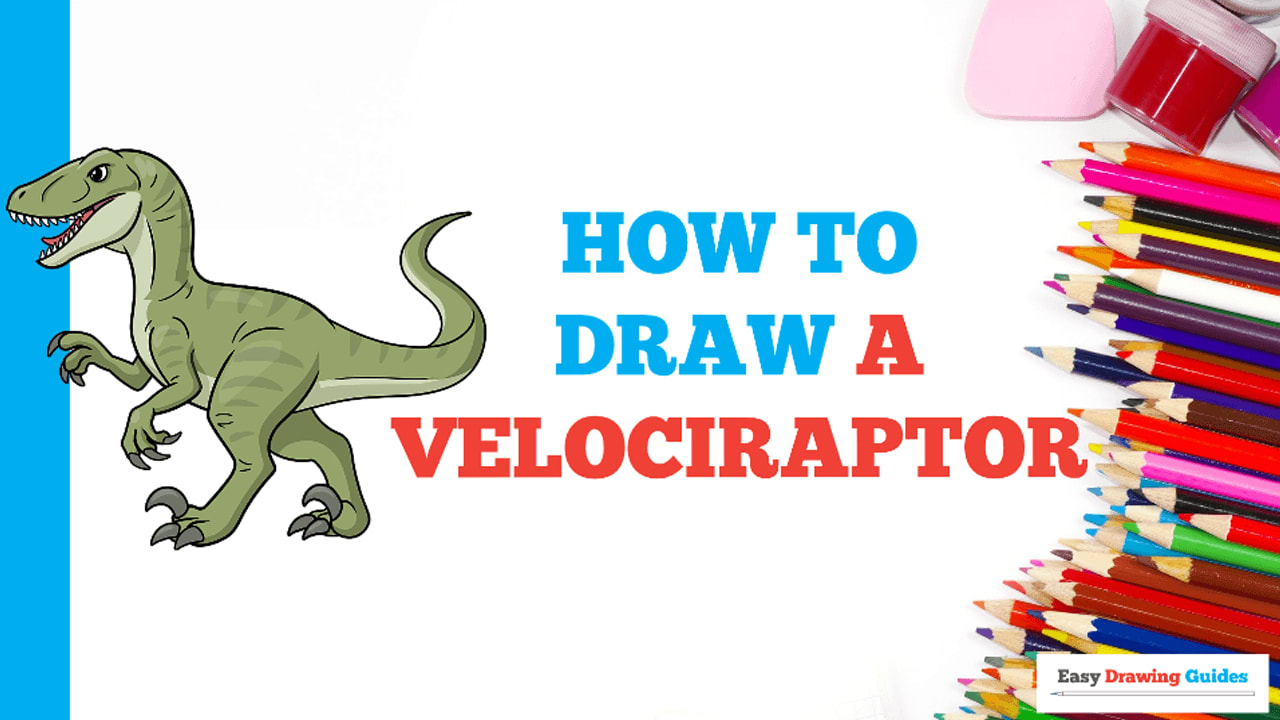 how to draw a raptor dinosaur easy