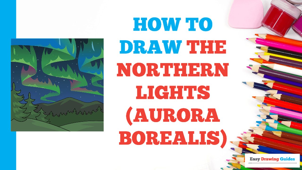 how to draw northern lights easy