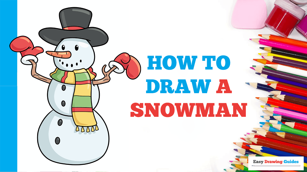 how to draw snow man