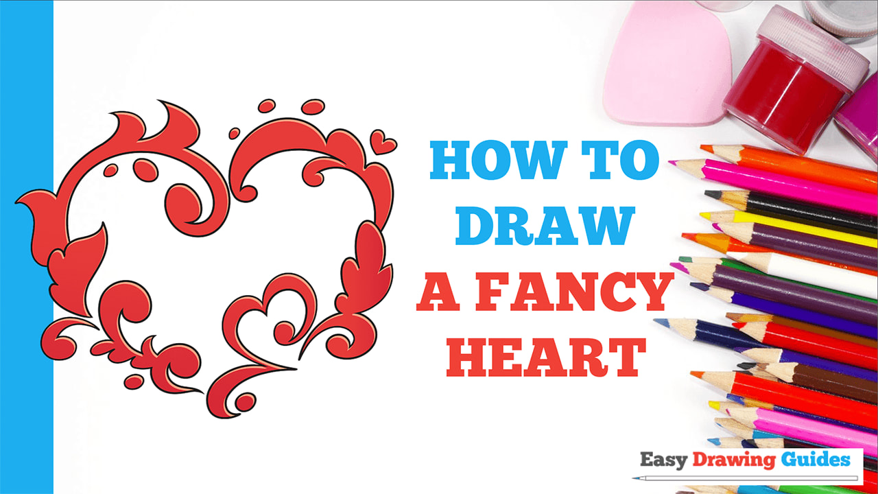 how to draw fancy love hearts
