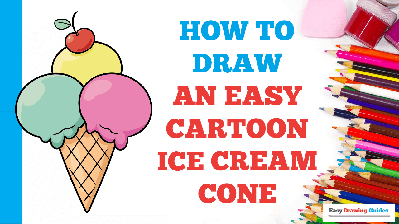 how to draw ice cream cone lines
