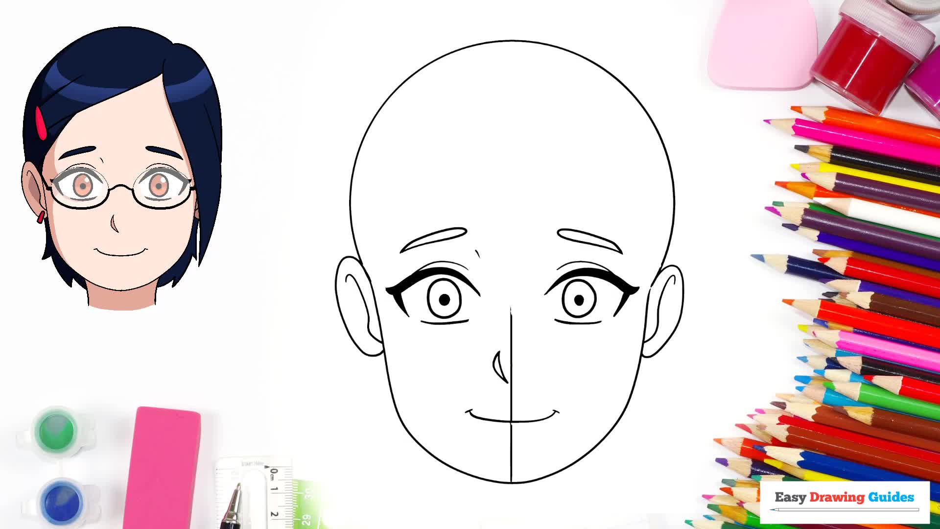 how to draw anime eyes with glasses